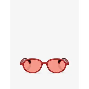 Moncler Me8006 Oval-frame Sunglasses - Red