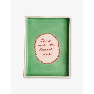 LAETITIA ROUGET Love Me Or Leave Me Stoneware Dish - Green & Red