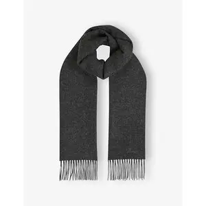 REISS Picton Wool And Cashmere Scarf - Charcoal
