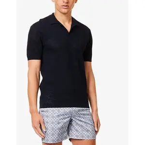 Orlebar Brown Roddy Open Mesh-stitch Woven Polo Shirt