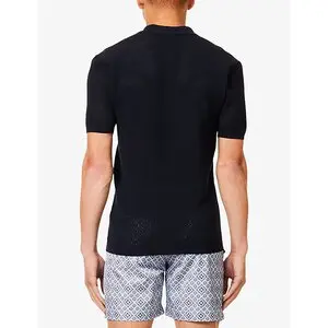 Orlebar Brown Roddy Open Mesh-stitch Woven Polo Shirt