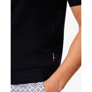 Orlebar Brown Roddy Open Mesh-stitch Woven Polo Shirt