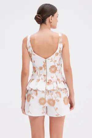 PatBO Botanical Poplin Corset Top