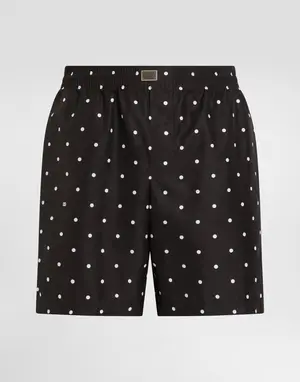 Dolce & Gabbana Mid-rise Swim Trunks With Polka-dot - Print