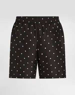 Dolce & Gabbana Mid-rise Swim Trunks With Polka-dot - Print