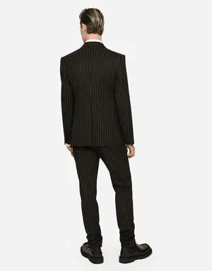 Dolce & Gabbana Double-breasted Pinstripe Stretch Wool Sicilia-fit Suit