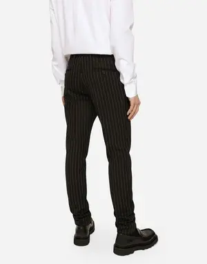 Dolce & Gabbana Double-breasted Pinstripe Stretch Wool Sicilia-fit Suit