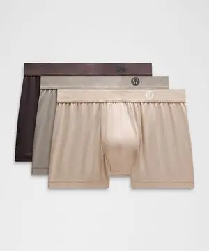 Lululemon Always In Motion Boxer Brief 3 - Sequoia/warm Ash Grey/nutmeg