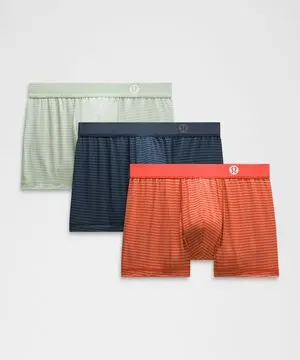 Lululemon Always In Motion Boxer Brief 3 - Twofold Stripe Blue Twill True Navy/twofold Stripe Pelican Fog Green/twofold Stripe Ashen Rose Dare Devil
