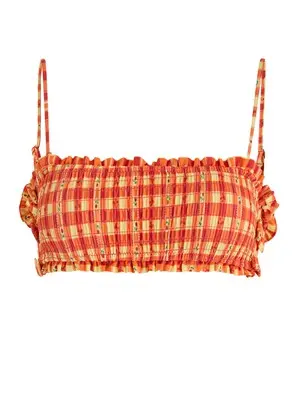 DAMSON MADDER Jezebel Printed Bikini Top - Orange