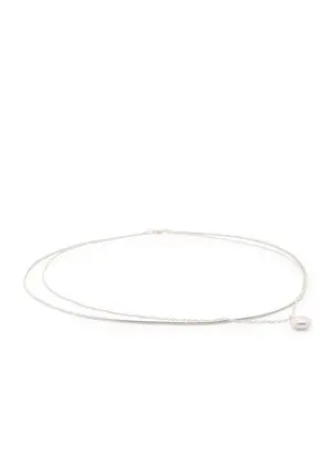 SAPIR BACHAR Sterling Silver Chain Belt With Pendant - Pearl