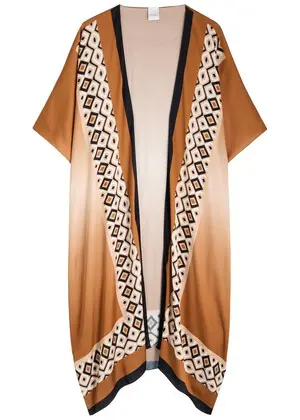 Max Mara Dany Printed Satin Robe - Multicoloured 1