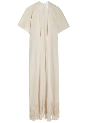 Max Mara Zerella Metallic Fringed Robe - Ivory
