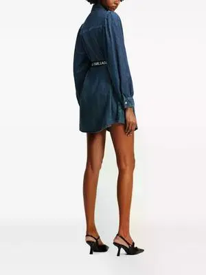 Karl Lagerfeld Puff-sleeve Denim Shirtdress - Blue
