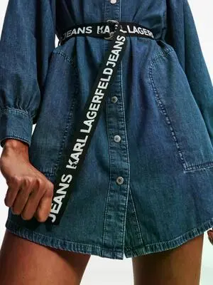Karl Lagerfeld Puff-sleeve Denim Shirtdress - Blue