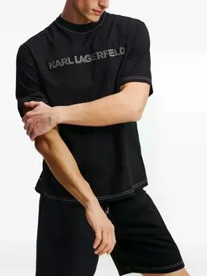 Karl Lagerfeld Contrast-stitching T-shirt - Black