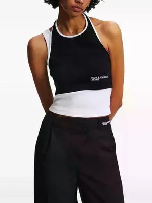 Karl Lagerfeld Block-print Ribbed T-shirt