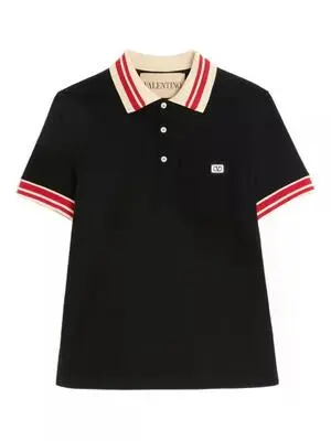 Valentino Garavani Logo-patch Polo Shirt - Black