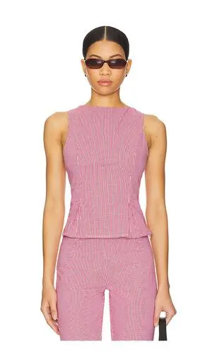 MORE TO COME Drea Peplum Top - Red
