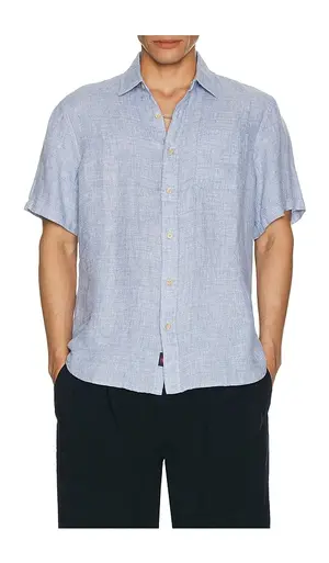 Faherty Brand Short Sleeve Palma Linen Shirt In . Also