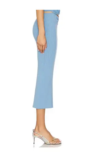 OSIS STUDIO Ribbed Knit Skirt With Cut-out Accent