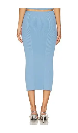 OSIS STUDIO Ribbed Knit Skirt With Cut-out Accent