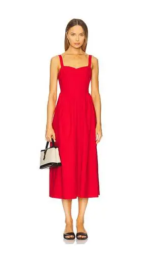 Astr The Label Structured Linen Midi Dress