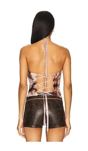 KIM SHUI Sequin Halter Top