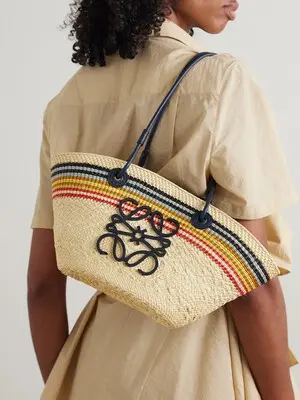 Loewe Anagram Small Raffia Tote