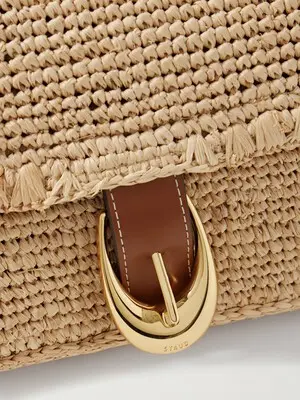 Staud Harlow Raffia Shoulder Bag - Neutrals
