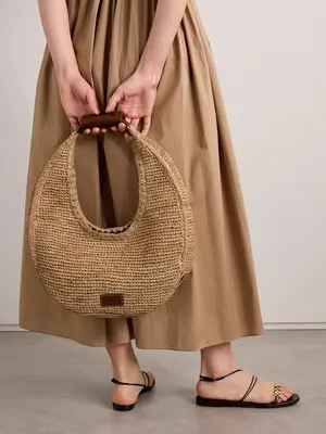 Staud Moon Large Raffia Tote