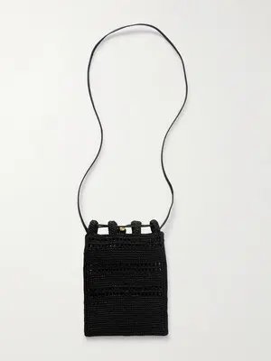 Loewe Raffia Shoulder Bag - Black