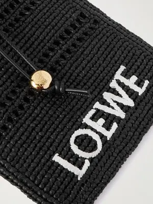 Loewe Raffia Shoulder Bag - Black
