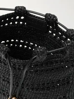 Loewe Raffia Shoulder Bag - Black