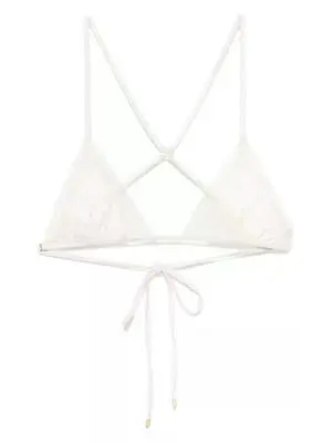 Kiki De Montparnasse Lace Inset String Bikini Top - Neutrals