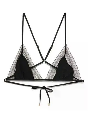 Kiki De Montparnasse Lace Inset Bikini Top - Black