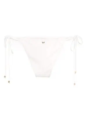 Kiki De Montparnasse Lace Inset String Bikini Bottom - Neutrals