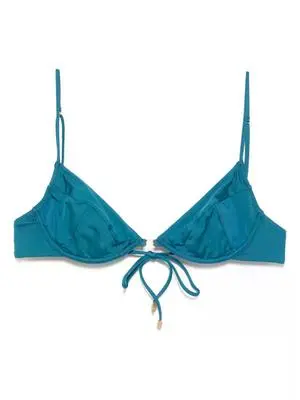 Kiki De Montparnasse Lace-up Demi Bikini Top - Blue