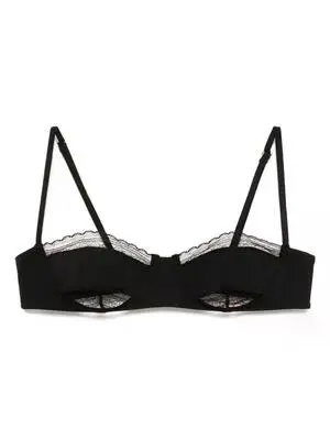 Kiki De Montparnasse Lace Inset Balconette Bikini Top - Black