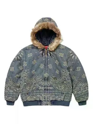 Supreme Bandana-jacquard Denim Jacket - Blue