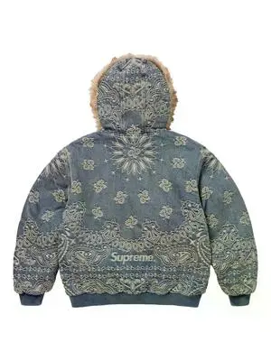 Supreme Bandana-jacquard Denim Jacket - Blue