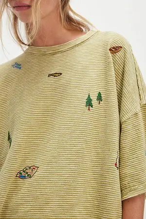 Free People We The Free Embroidered Camp T-shirt
