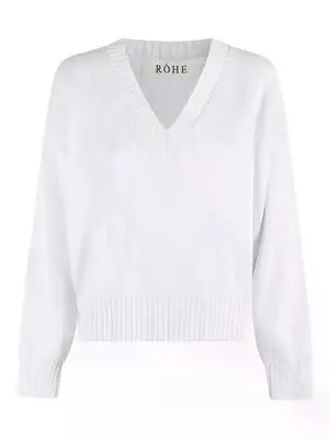 RÓHE V-neck Sweater - White