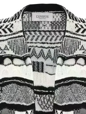 LANEUS Patterned Jacquard Cardigan