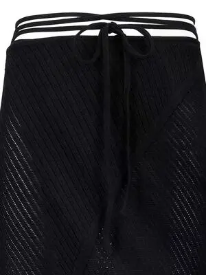 LANEUS Pointelle-knit Maxi Wrap Skirt