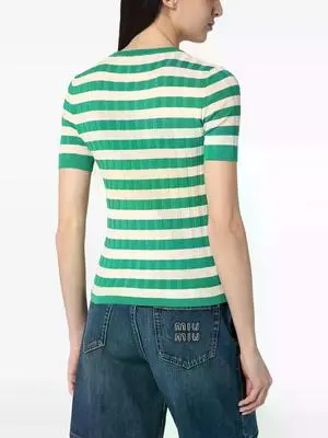 ROBERTO COLLINA Striped Ribbed T-shirt