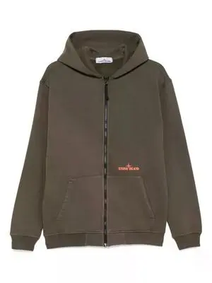 Stone Island Cotton Fleece Hoodie - Green