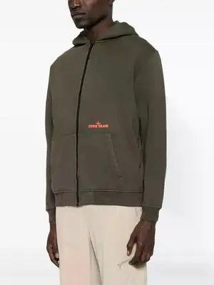 Stone Island Cotton Fleece Hoodie - Green