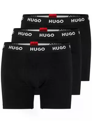Hugo Logo-waistband Cotton Boxers - Black