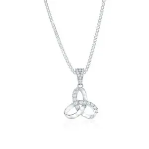 DONATELLO GIAN Name Crystal Knot Pendant Necklace - Silver